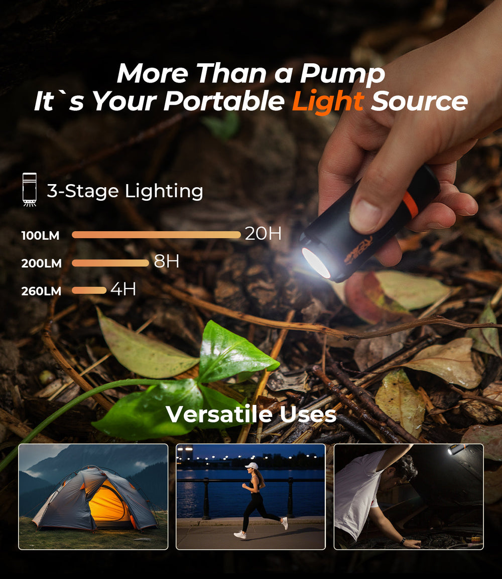 RoosCamp Aero Pump-3-in-1 Mini Air Pump