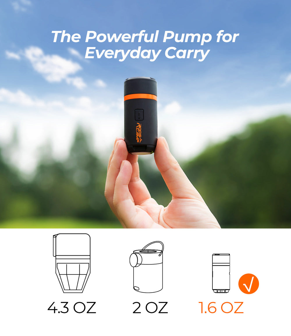 RoosCamp Aero Pump-3-in-1 Mini Air Pump
